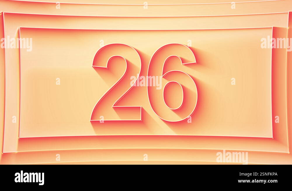 Progressive counting from 1 to 44. Minimalistic embossed number Stock ...