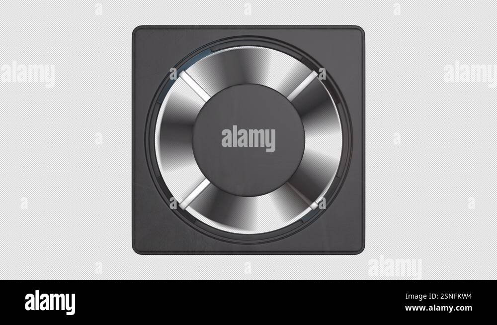 Spinning Cooling Fan on a Transparent Background. Seamless Loop. CPU ...
