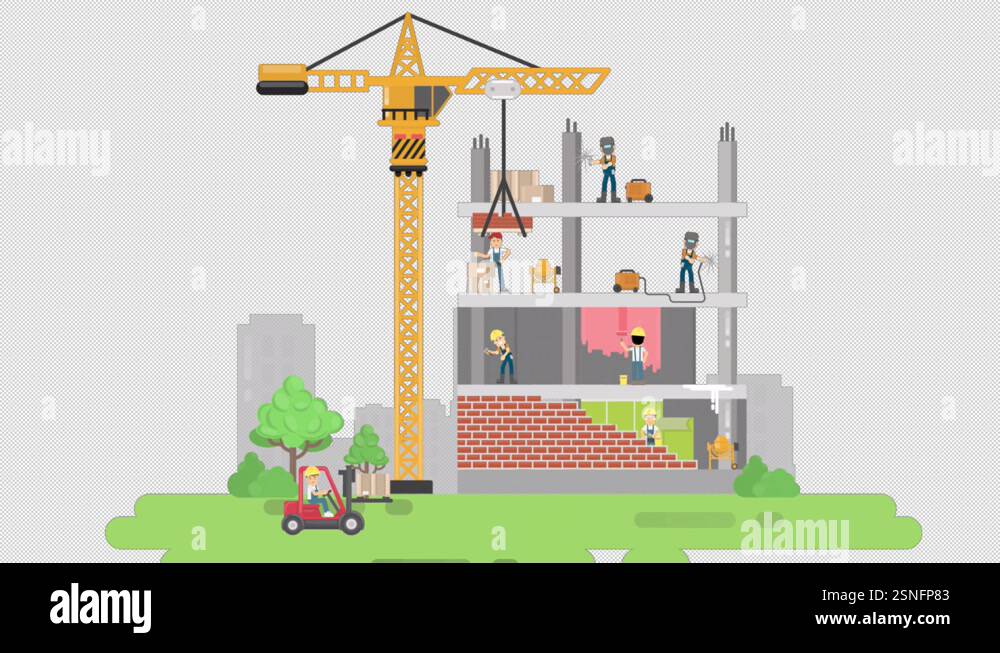 Construction site workers alpha channel Stock Videos & Footage - HD and ...