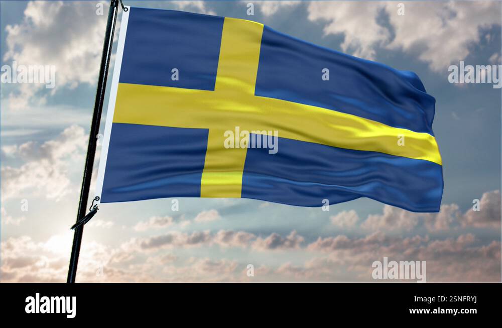 Sweden flag background realistic waving in the wind 4K Stock Video ...