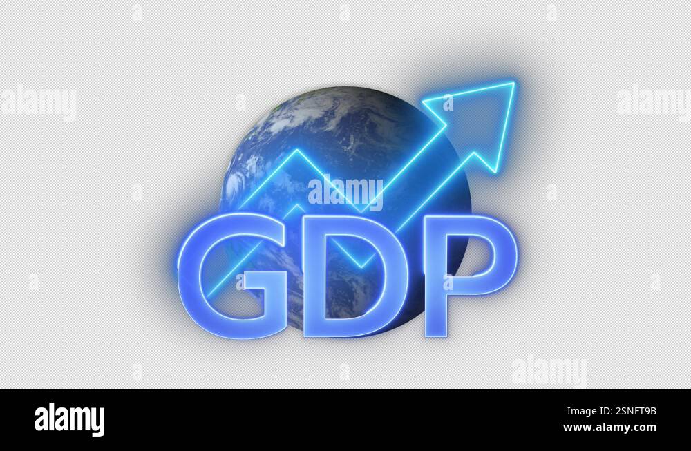 GDP sign with up arrow graph and chart on transparent background Stock ...