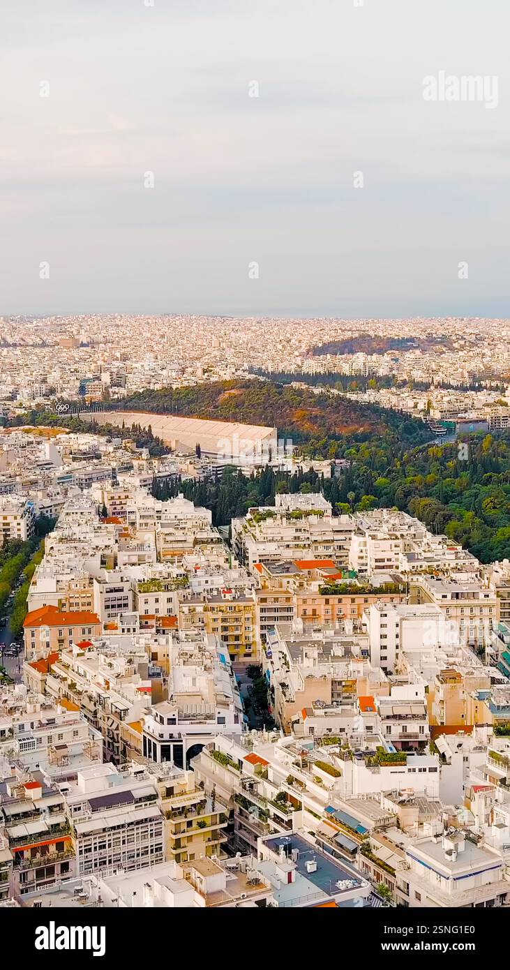 Vertical video. Athens, Greece. Panathenaic Stadium. The stadium where ...