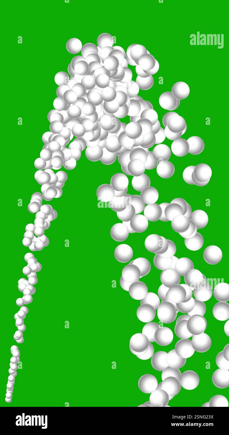 White spheres stream vertical green screen motion graphics Stock Video ...