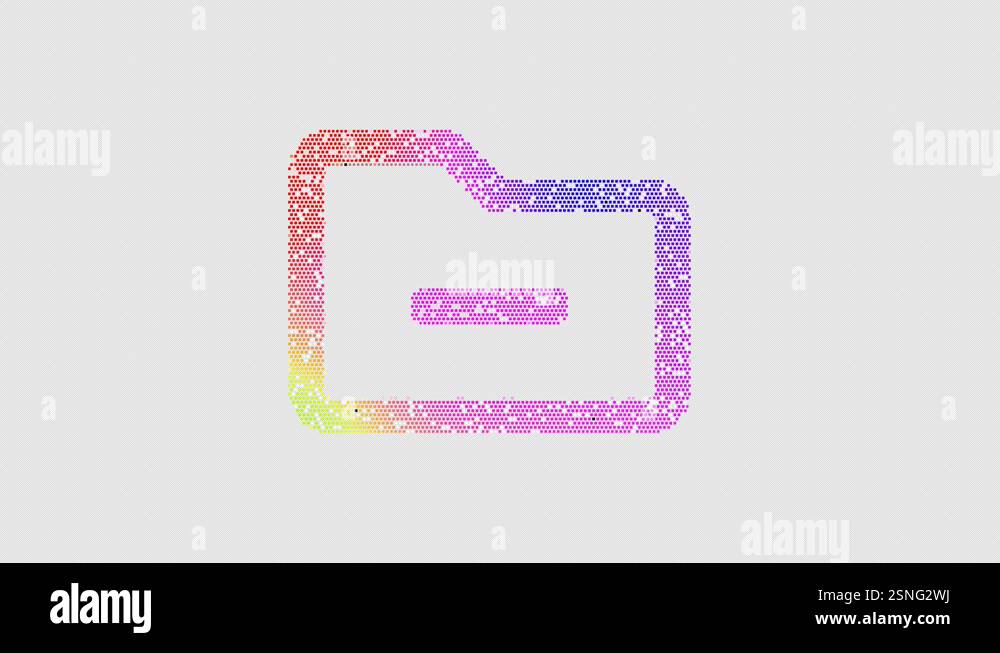 Icon folder minus is made up of LED square shapes that shimmer and ...
