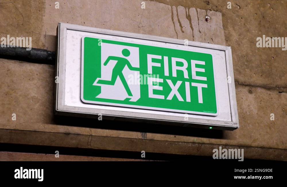 Fire Exit Green Stickman Sign Notice Symbol Wall Door Emergency Health ...