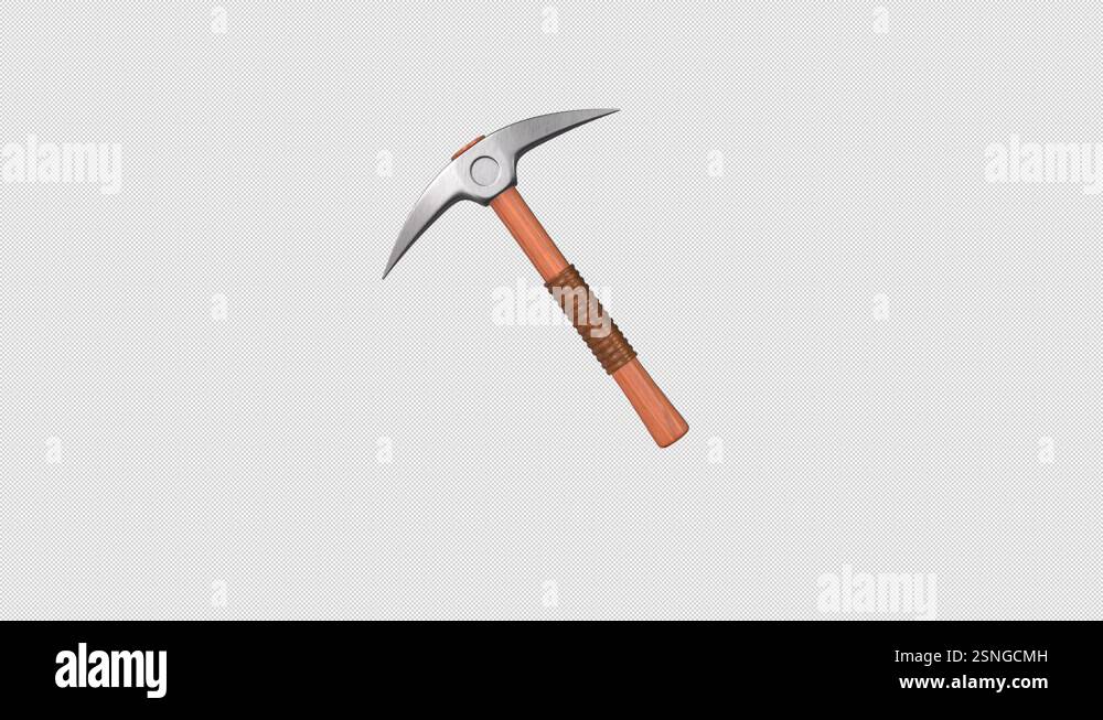 Pickaxe Mining Animation on a Transparent Background. Seamless Loop ...