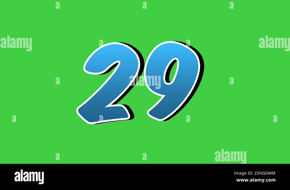 Number 29 twenty nine symbol sign animation motion graphics cartoon ...