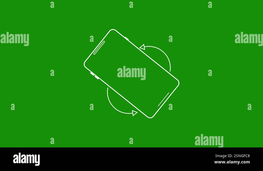 Turn you Smart phone. Turn concept on green screen. Please Rotate Your ...