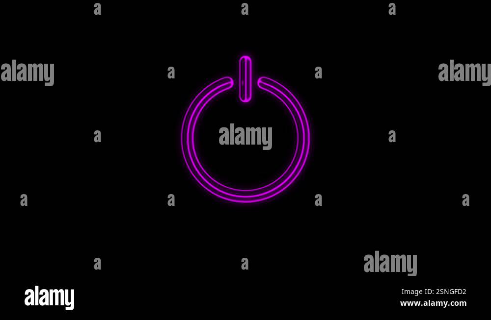 Glowing power button icon. Power button animation. off and on, symbol ...