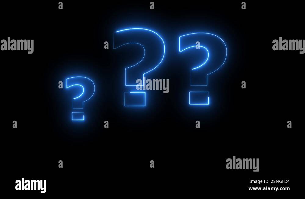 Question mark icon. problem sign. neon question mark icon animation on ...