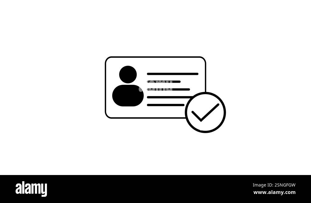 ID Card icon animated. Driver's license Identification card symbol on ...