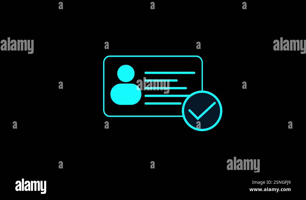 ID Card icon animated. Driver's license Identification card symbol on ...