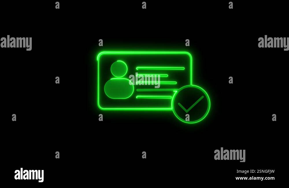 ID Card icon animated. Driver's license Identification card symbol on ...