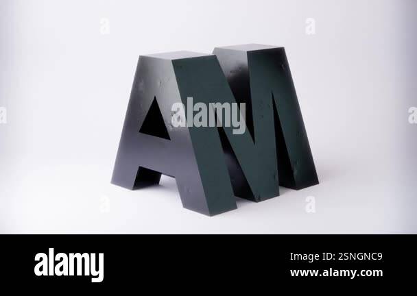 An elegantly designed, sleek black letter A and M stands out with ...