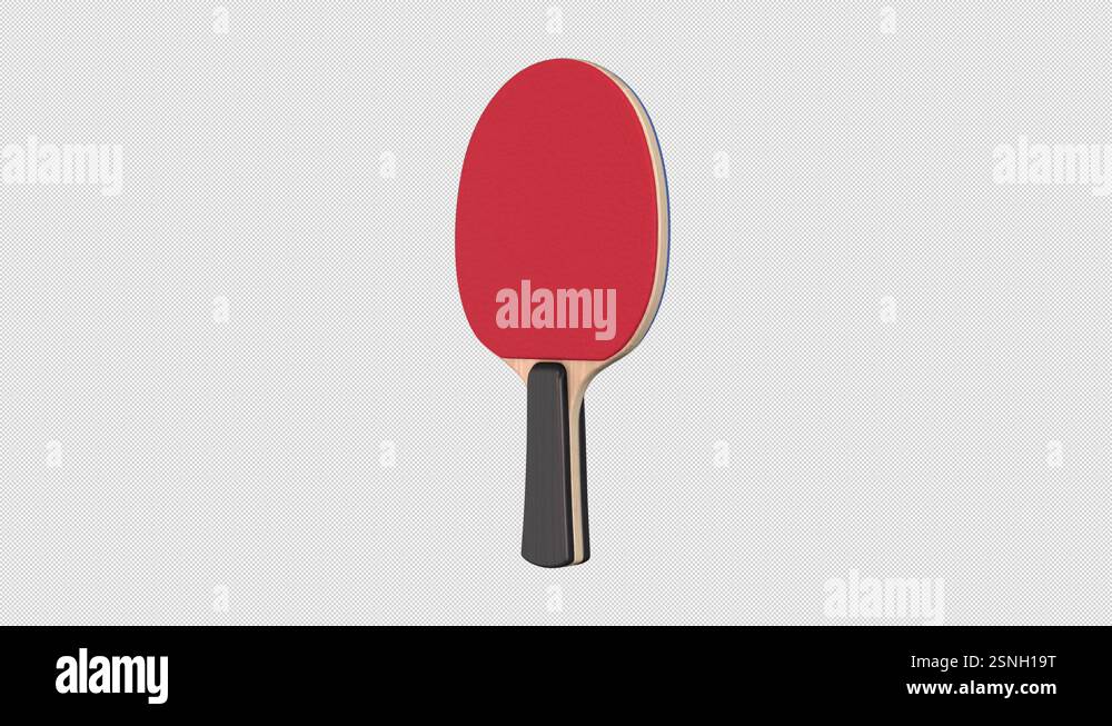 Table Tennis Racket Rotating on a Transparent Background. Seamless Loop ...