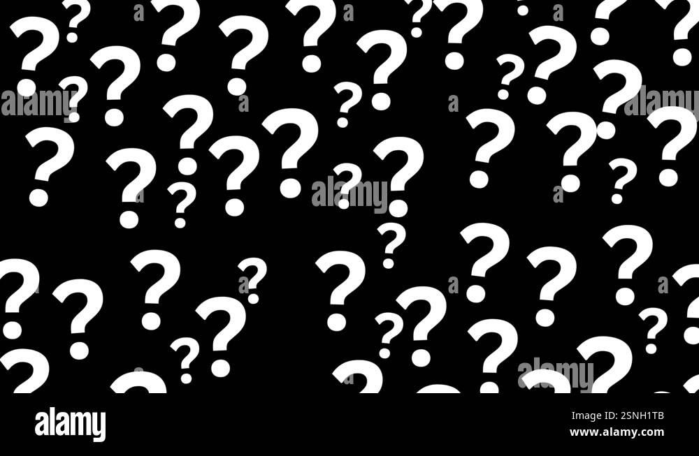 Kinetic animated animation moving question marks questioning black ...