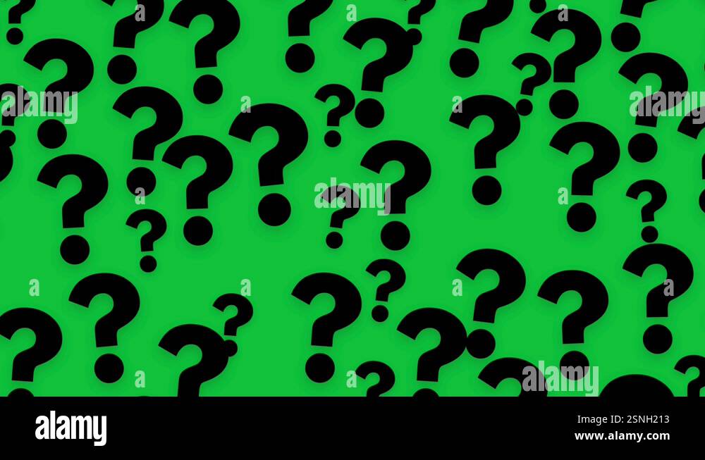Kinetic animated animation moving question marks questioning green ...
