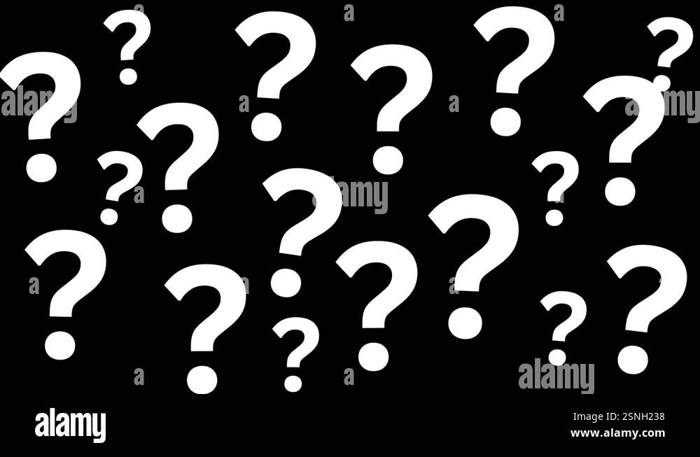 Kinetic animated animation moving question marks questioning black ...