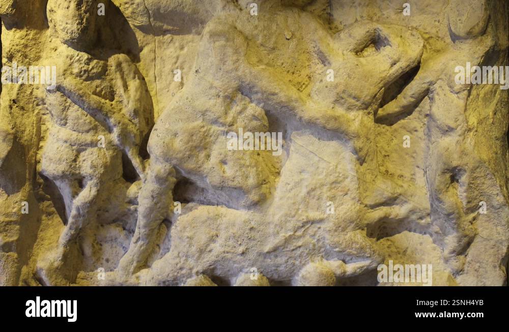 York, UK - 2024/June/10: Ancient Bas-Relief With Figures Of People And ...
