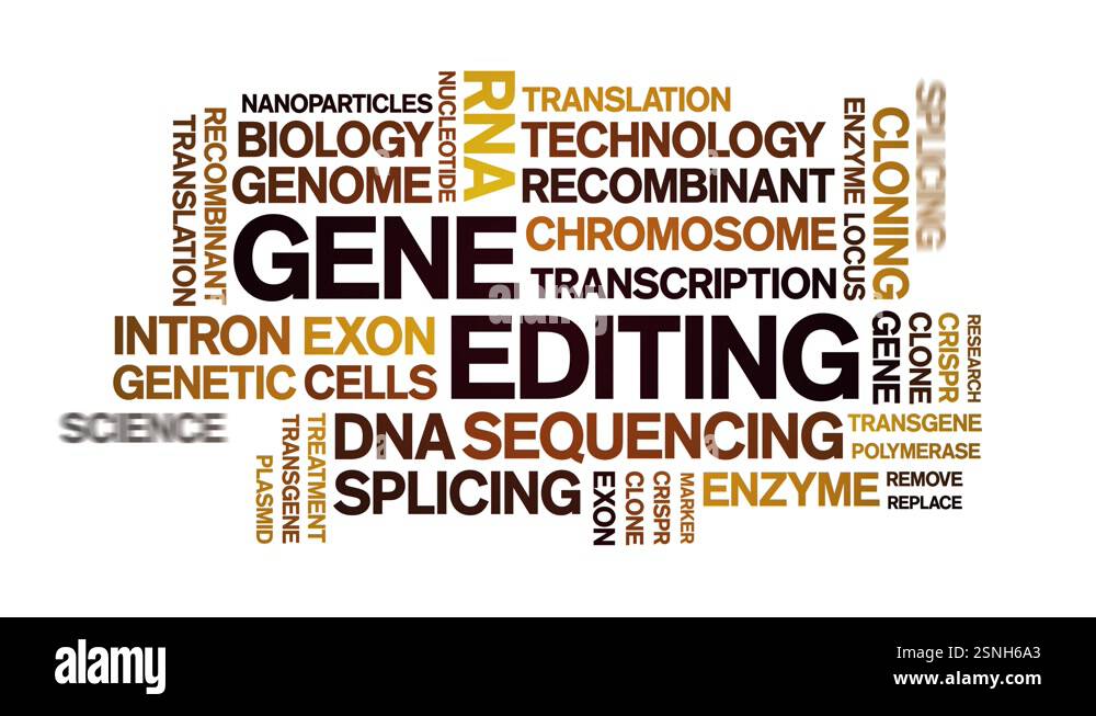 Gene Editing animated word cloud,animation kinetic typography seamless ...