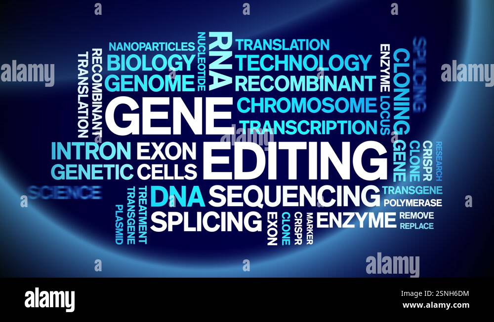 Gene Editing animated word cloud,animation kinetic typography seamless ...