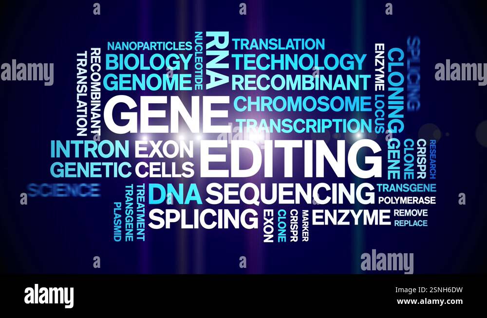 Gene Editing animated word cloud,animation kinetic typography seamless ...