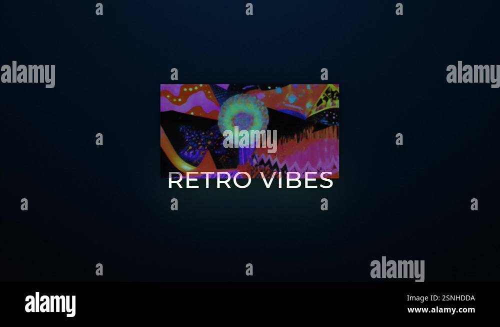 Glitch retro animation video title with text retro vibes 2d and 3d ...