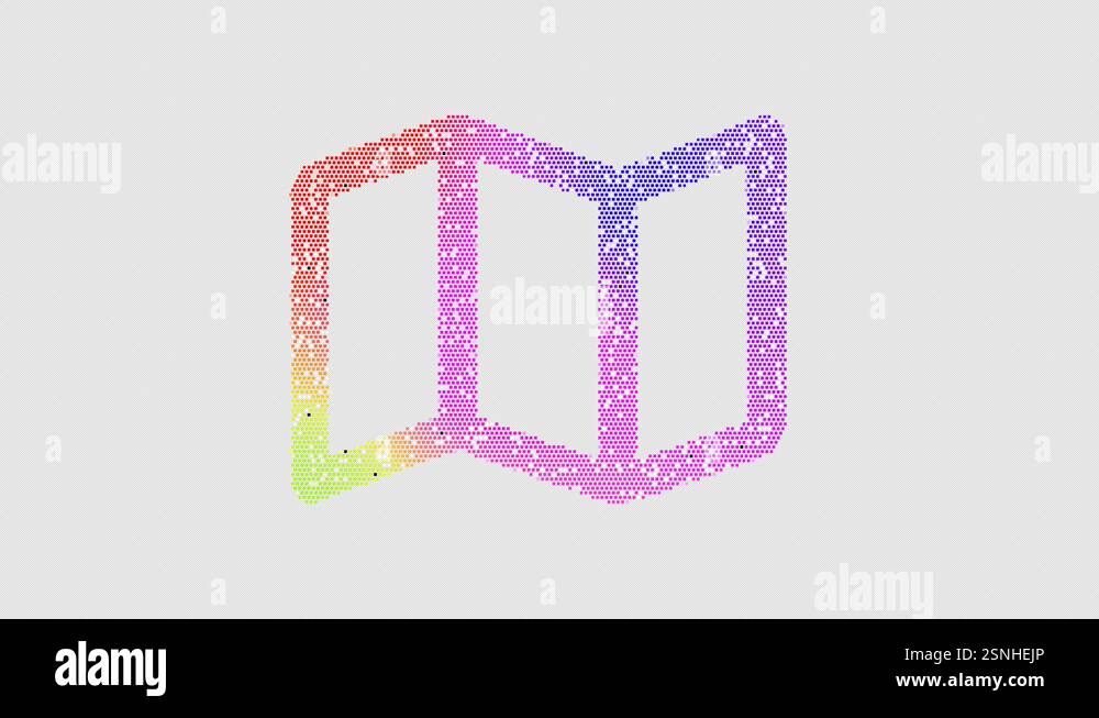 Icon map is made up of LED square shapes that shimmer and flicker ...