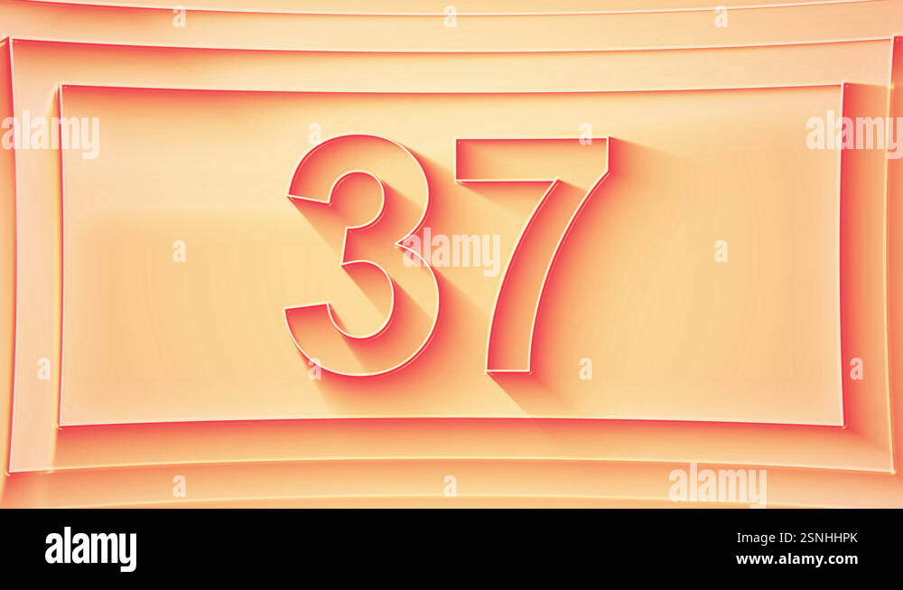 Progressive counting from 1 to 64. Minimalistic embossed number with ...