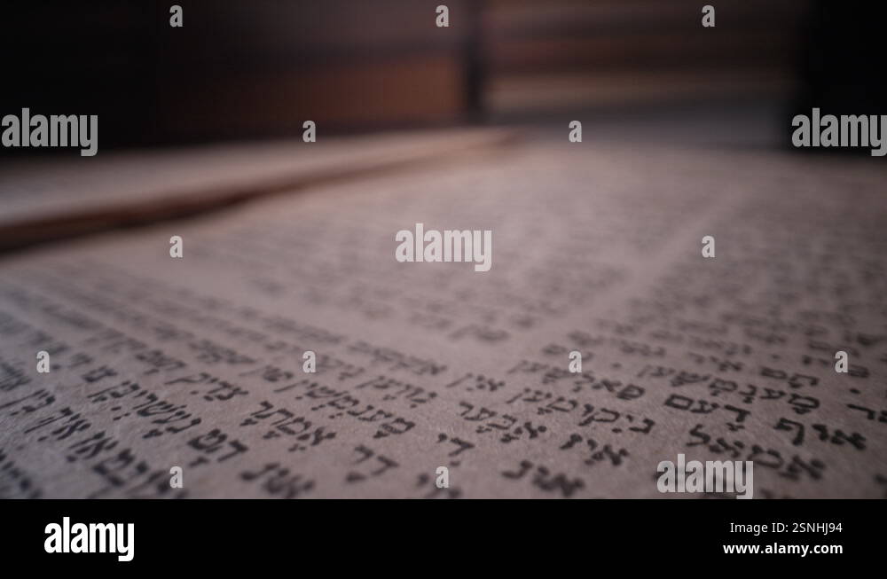 Hebrew Bible. Exploring sacred jewish heritage scriptures. Revered texts in Stock Video Footage ...
