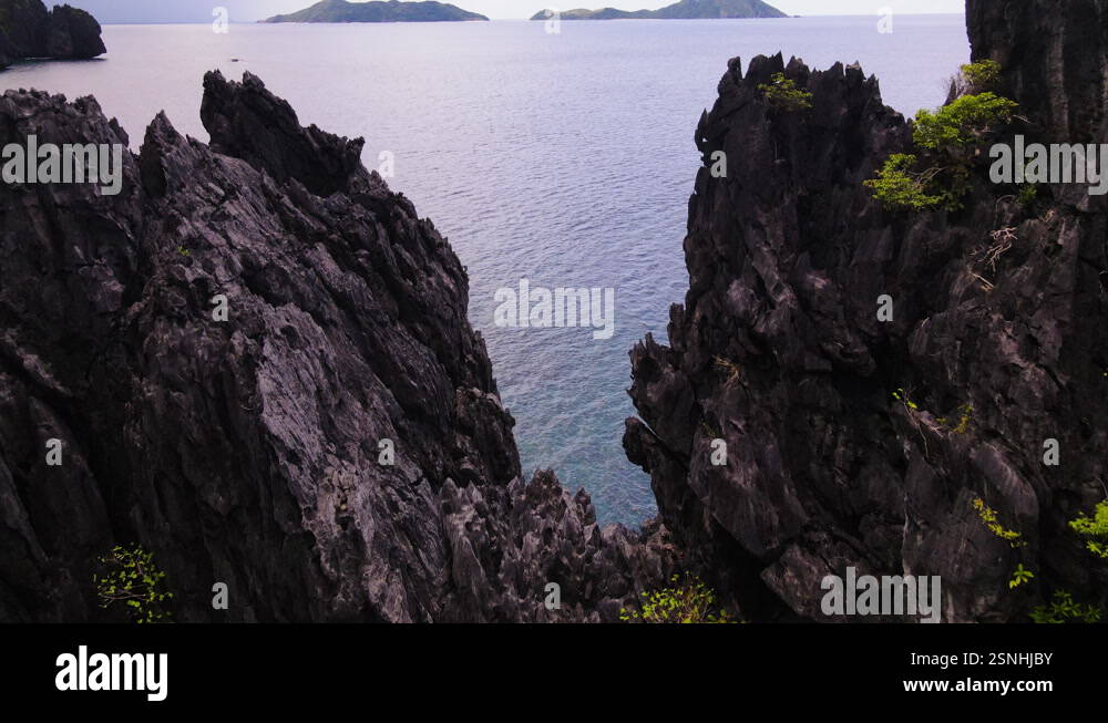 Ragged Limestone Cliffs And Lagoons In Coron Island, Palawan ...