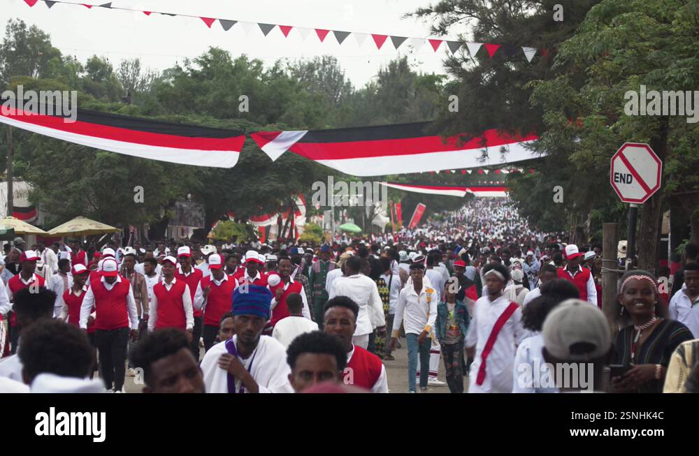 Ethiopian Oromo wearing Traditional clothes after finishing water ...