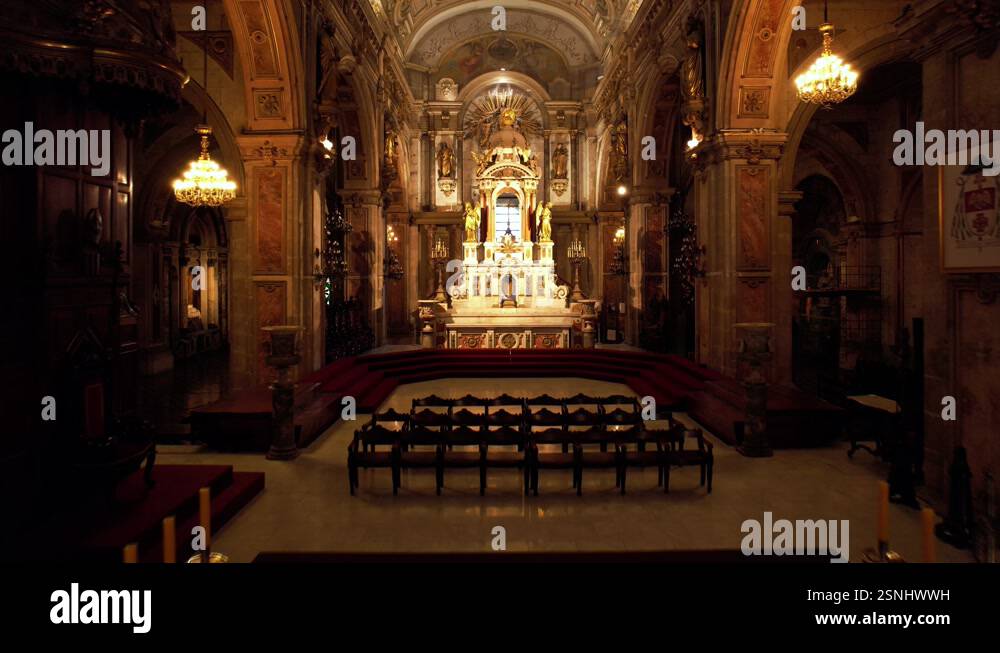 Metropolitan Cathedral of Santiago de Chile, Altar details aerial view ...