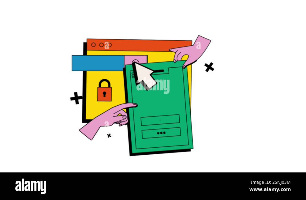 login username password form 2d flat animation scene 4k Stock Video ...