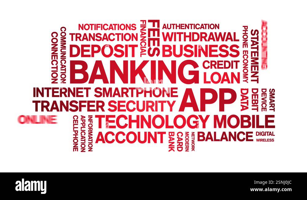 Banking App animated word cloud,animation tag kinetic typography ...