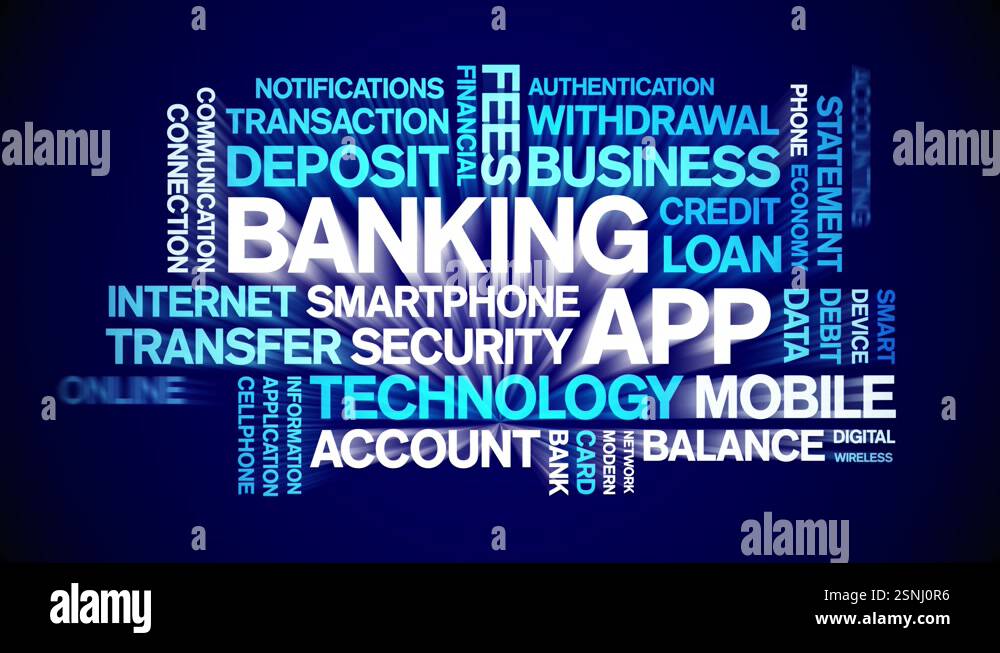 Banking App animated word cloud,animation tag kinetic typography ...