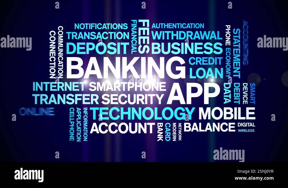 Banking App animated word cloud,animation tag kinetic typography ...