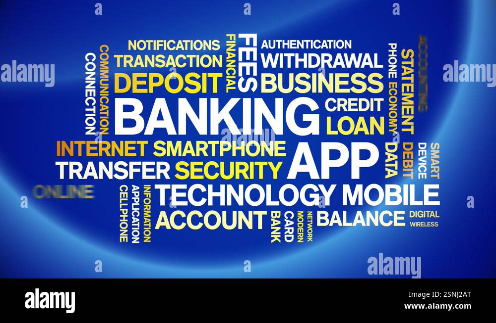 Banking App animated word cloud,animation tag kinetic typography ...