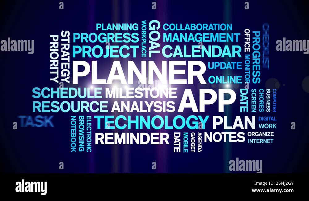 Planner App animated word cloud,animation tag kinetic typography ...