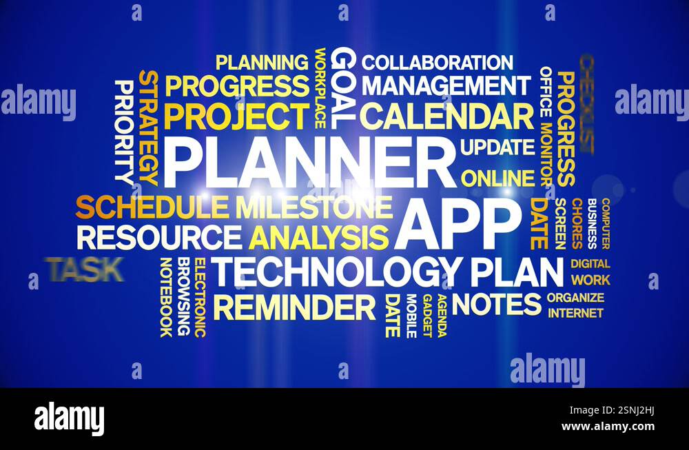 Planner App animated word cloud,animation tag kinetic typography ...