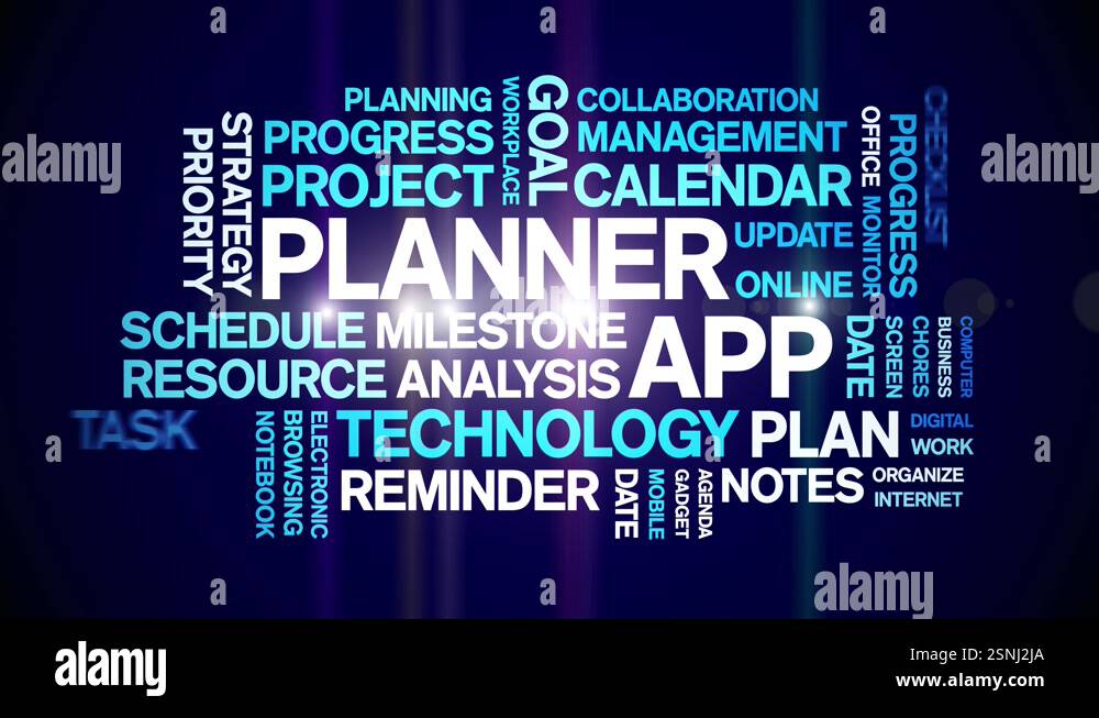 Planner App animated word cloud,animation tag kinetic typography ...