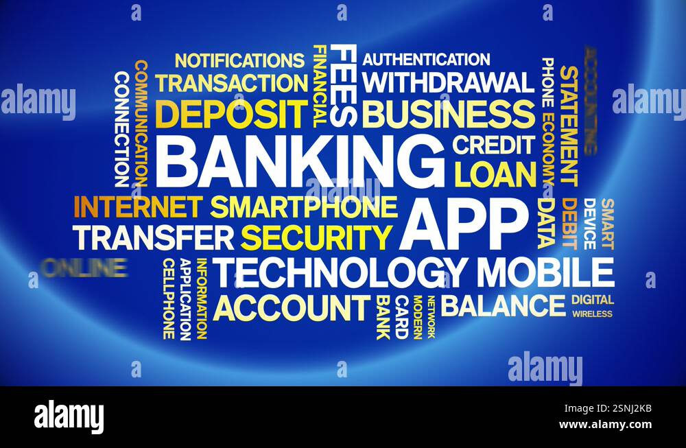 Banking App animated word cloud,animation tag kinetic typography ...