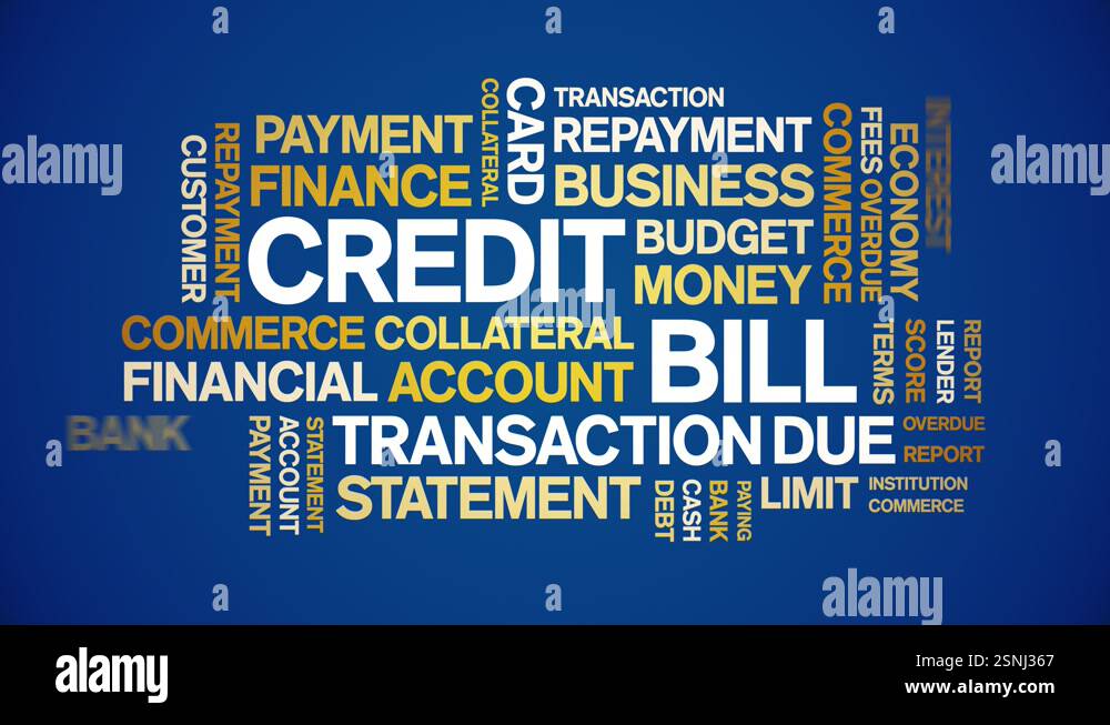 Credit Bill animated word cloud,animation tag kinetic typography ...