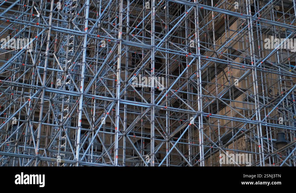 Scaffolding around building Stock Videos & Footage - HD and 4K Video ...