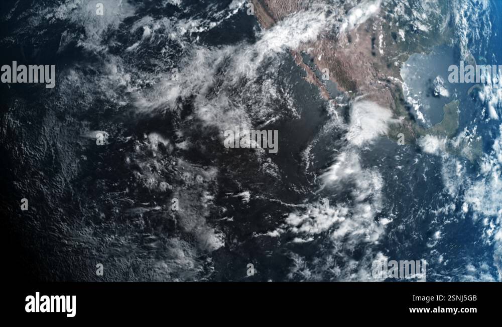 Earth view from space with clouds and continents visible in 4K Stock ...