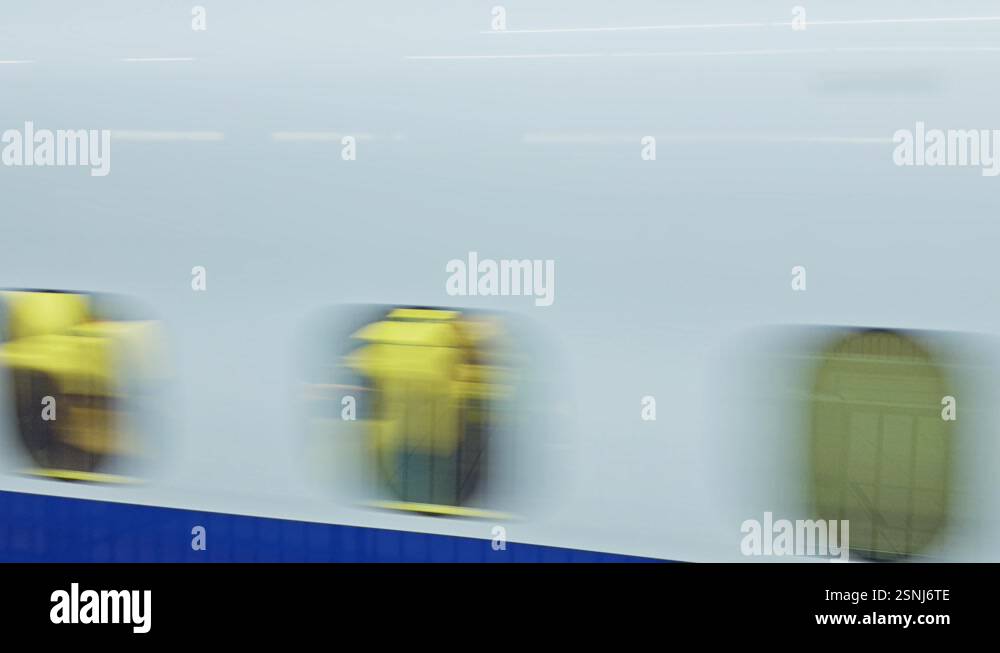 Japanese Shinkansen (Bullet Train) Rapidly Approaches Hiroshima Station ...