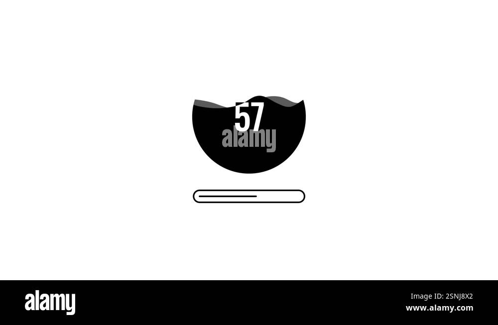 Circular Wave Loading Animation in black and white, Modern filling loop ...