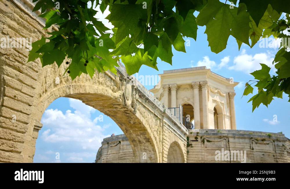 Saint-Clement aqueduct and Water castle in the Promenade du Peyrou ...