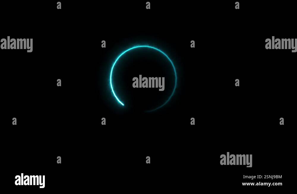 Glowing neon circle frame animation, recycling animation Stock Video ...