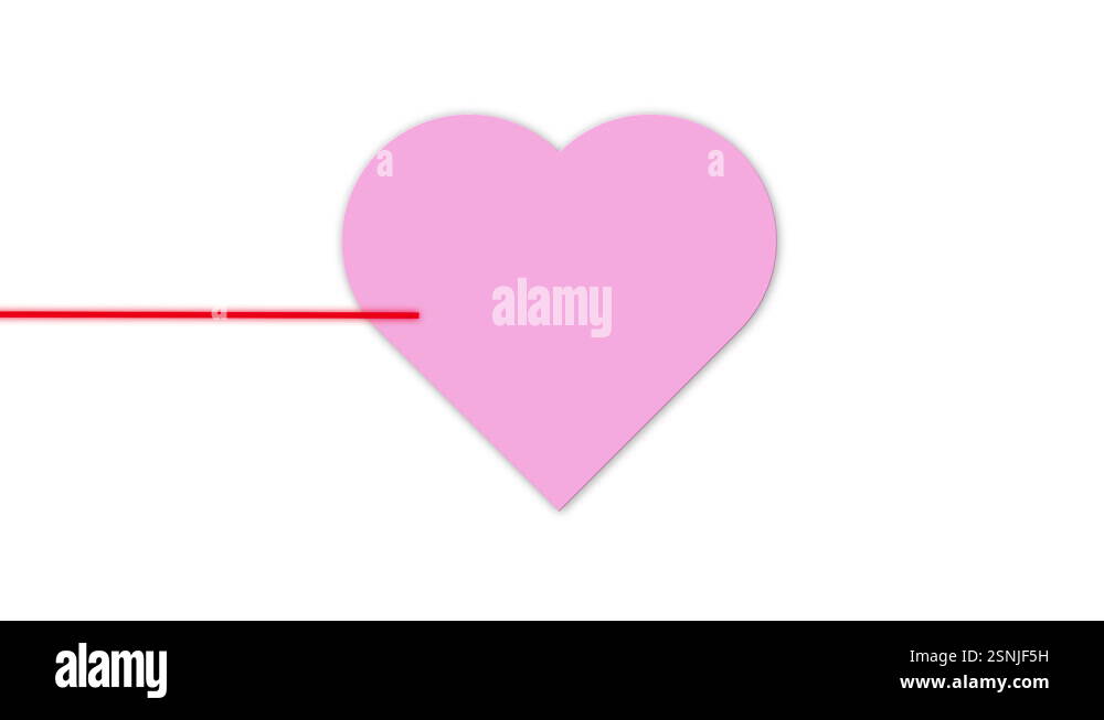 Pink Heart Shape Beating with ECG Line on White Background Stock Video ...